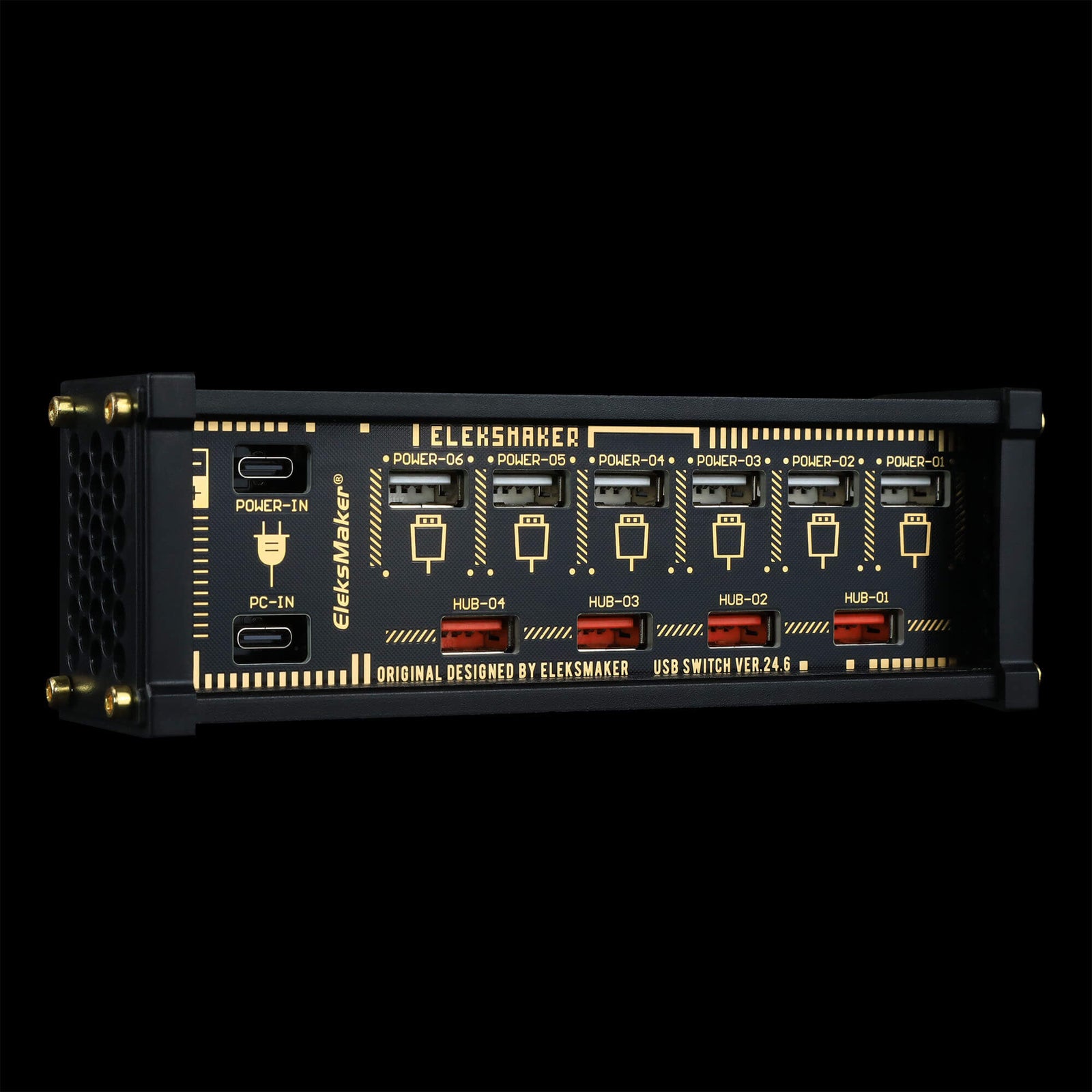 Atomic Voyage NK4 – 10-Port USB Hub with Individual Switches and OLED ...